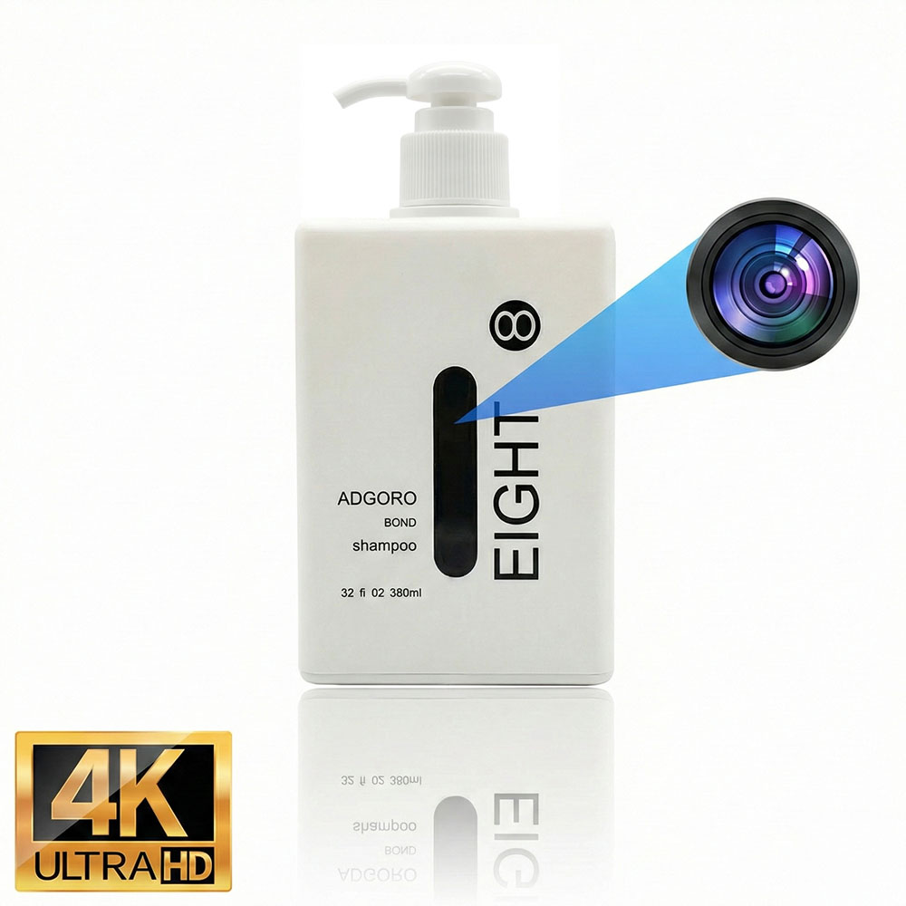 LUX - 4K UltraHD Black Hand Soap Shampoo Bottle WIFI Surveillance Camera