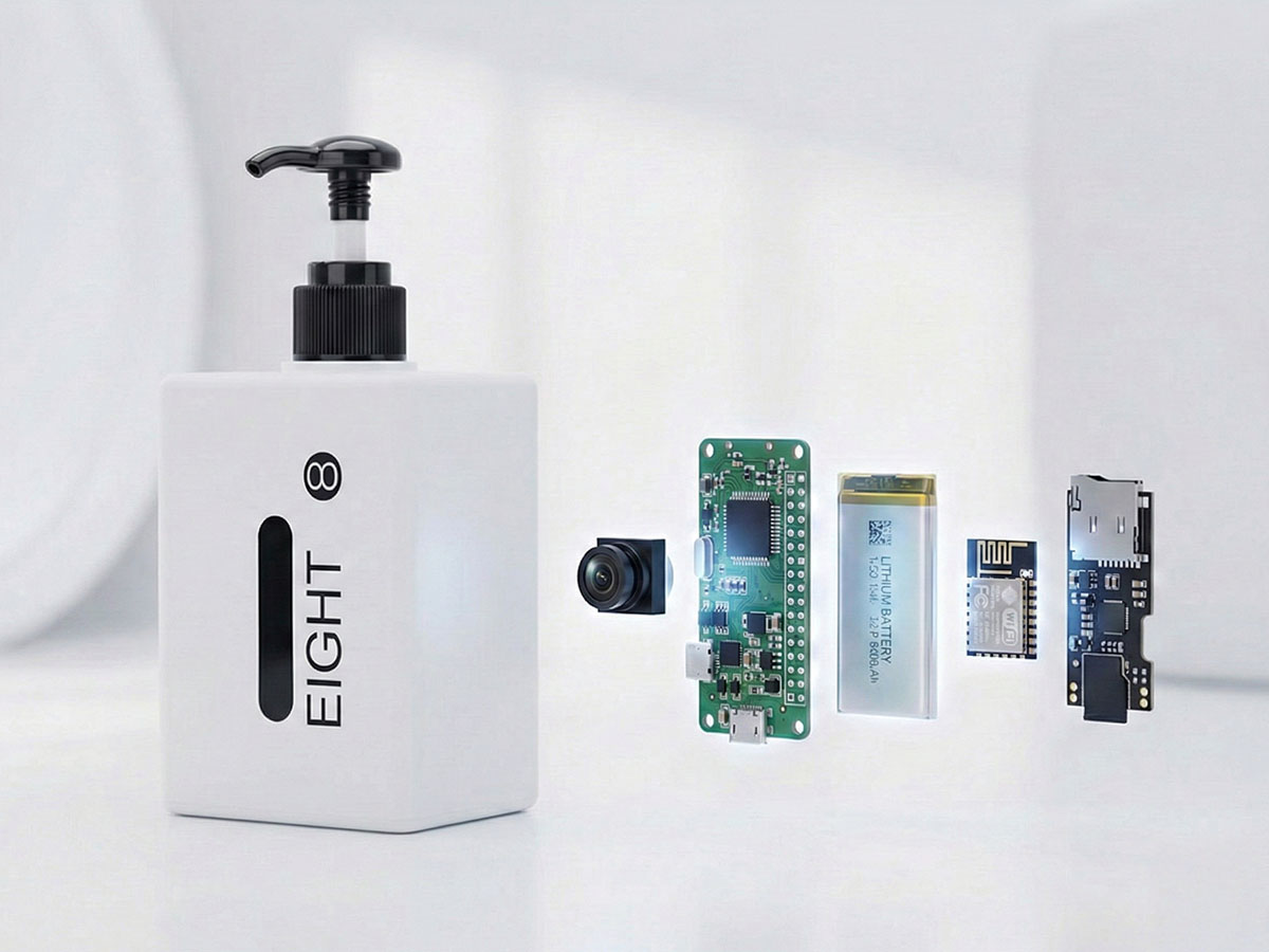 LUX - 4K UltraHD Black Hand Soap Shampoo Bottle WIFI Surveillance Camera