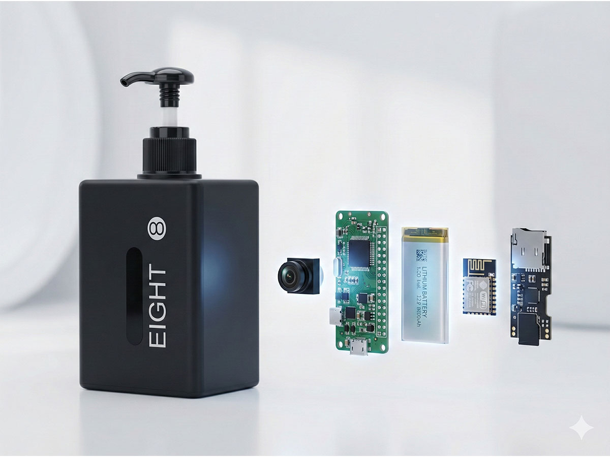 LUX - 4K UltraHD Hand Soap Shampoo Bottle WIFI Surveillance Camera